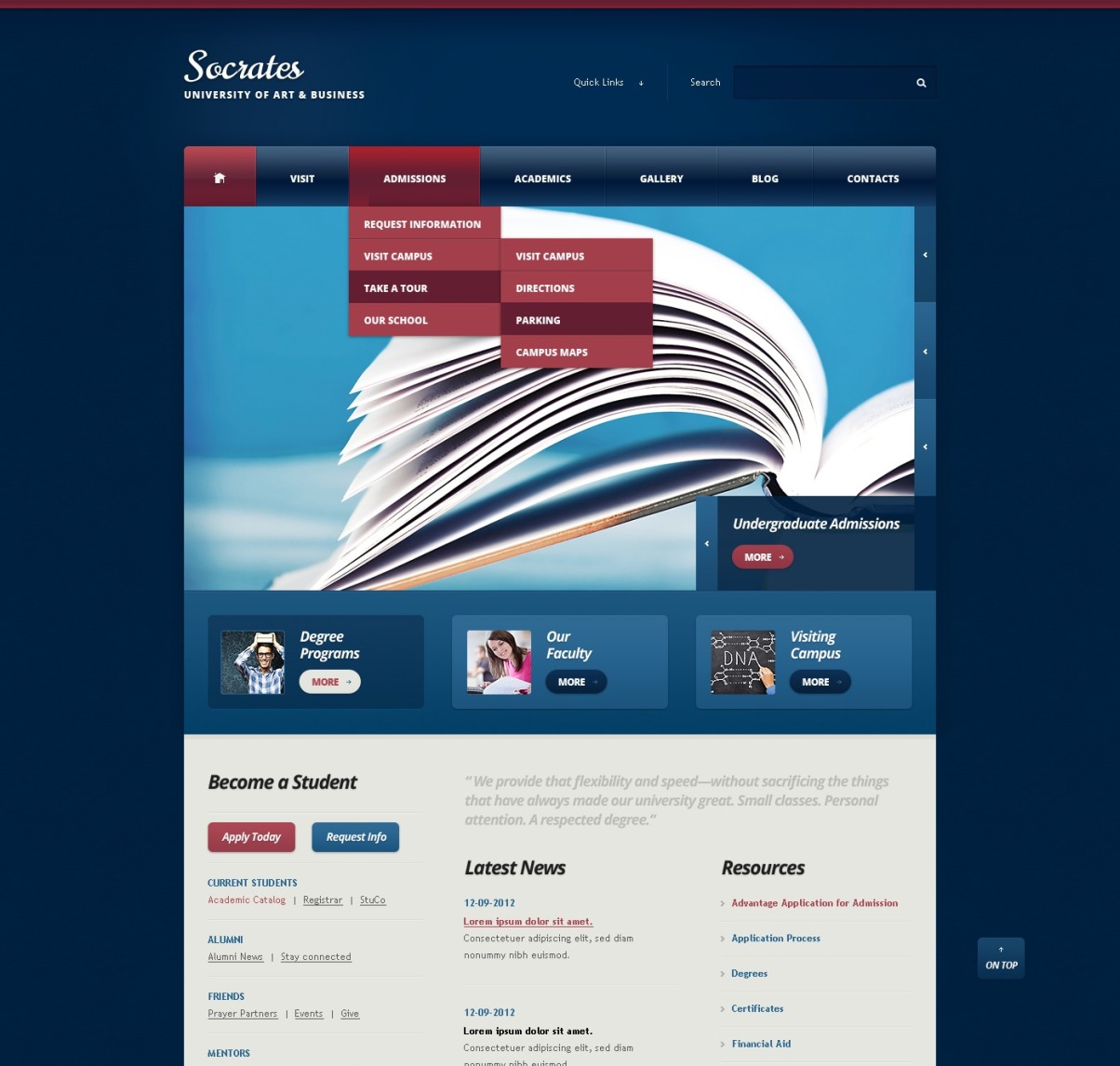 Plantilla Drupal de Dark Blue University