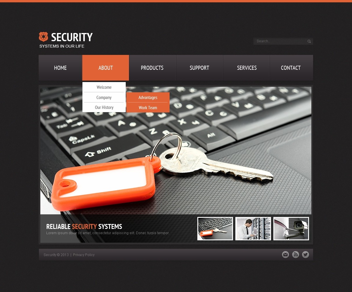 Security Website Template #44402 - TemplateMonster