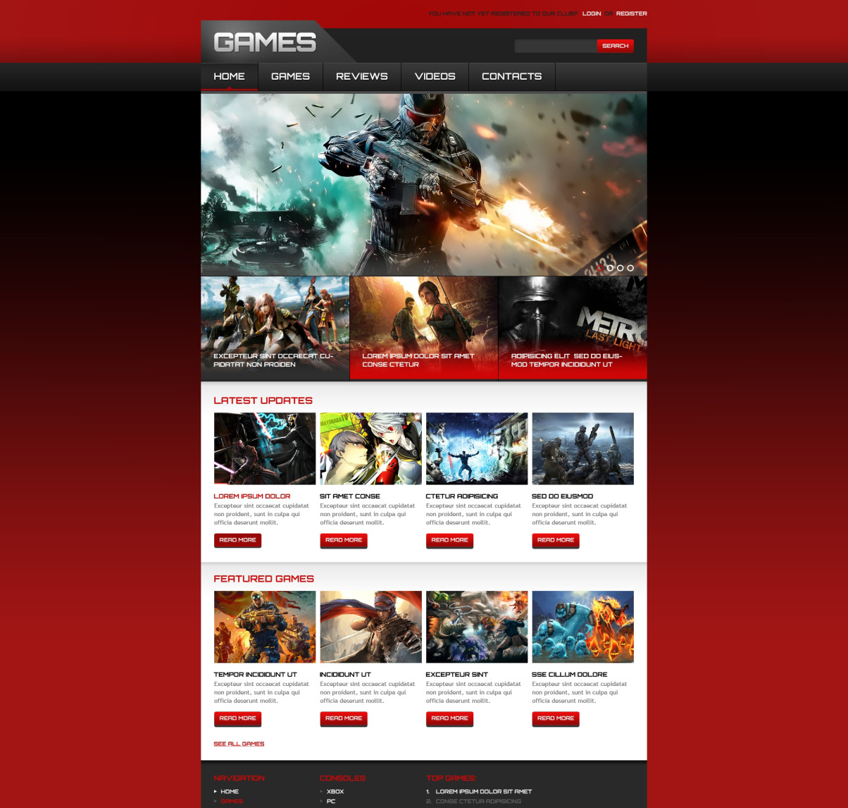 Games Responsive Website Template #45246