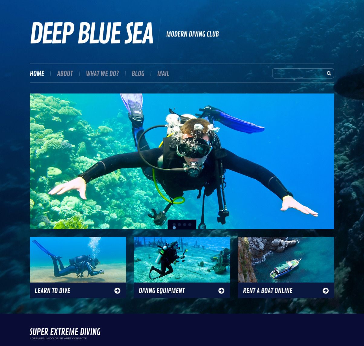 Diving Responsive WordPress Theme #45576