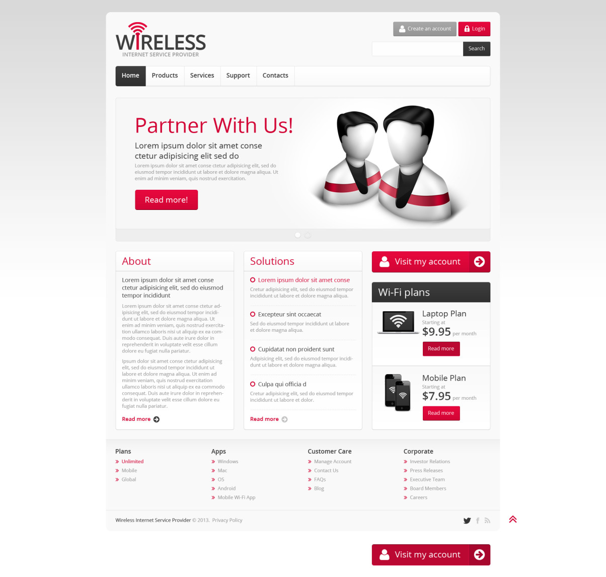 Internet Responsive Website Template #45754