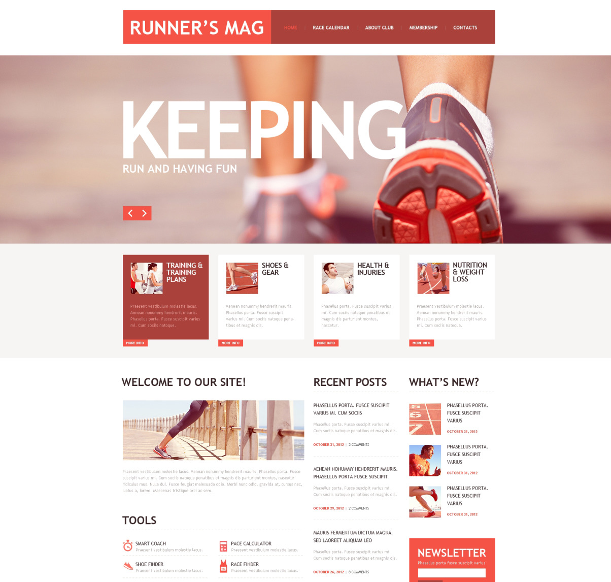 Running Responsive Website Template #45760