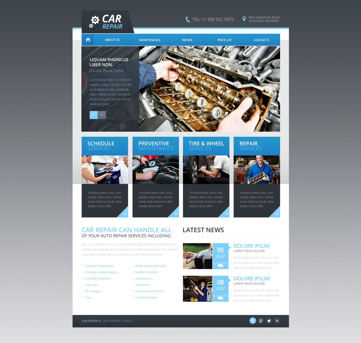 Car Repair Responsive Website Template #46200