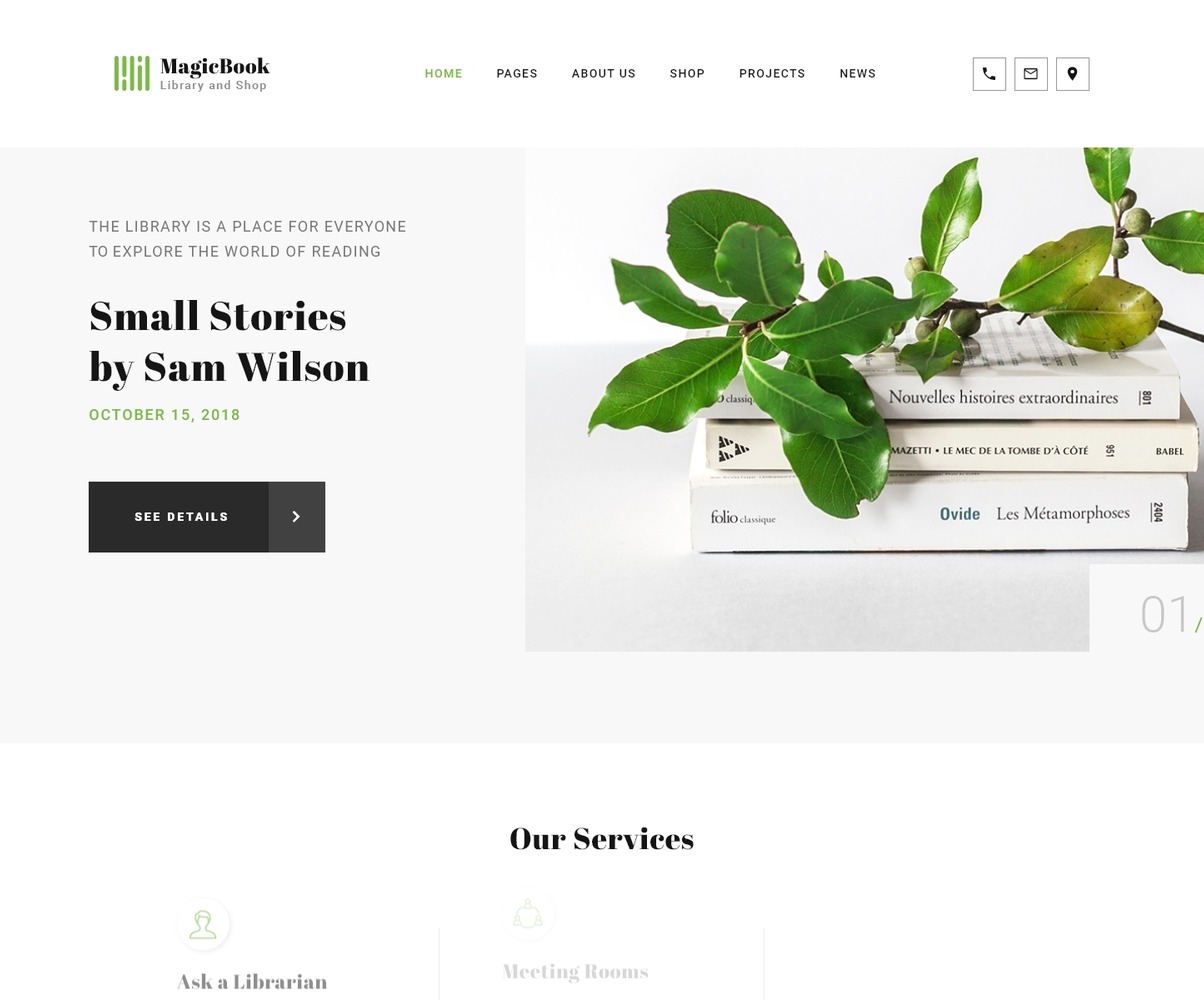 Book Library & Shop HTML5 Template