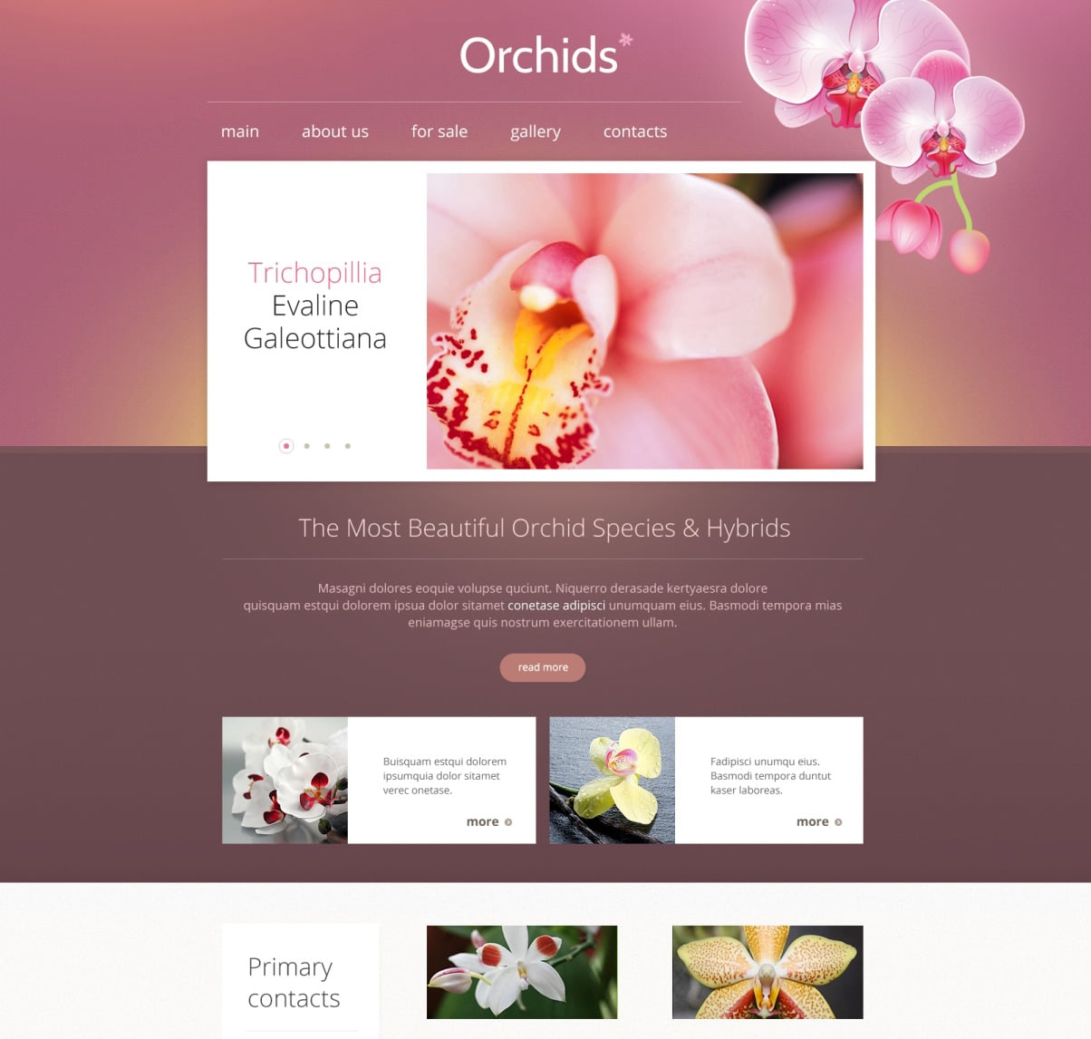 Flowers Responsive Website Template #46439