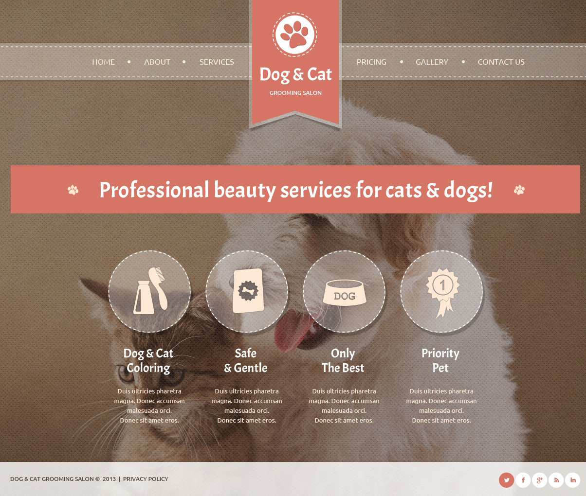 Cat Website Template #46821