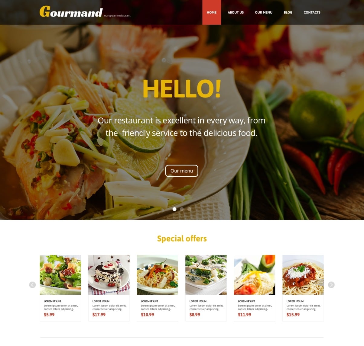 Gourmet Restaurant WordPress Theme #47709