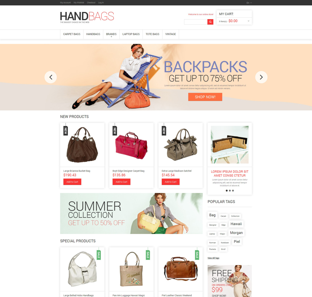 Handbag Responsive Magento Theme #47795
