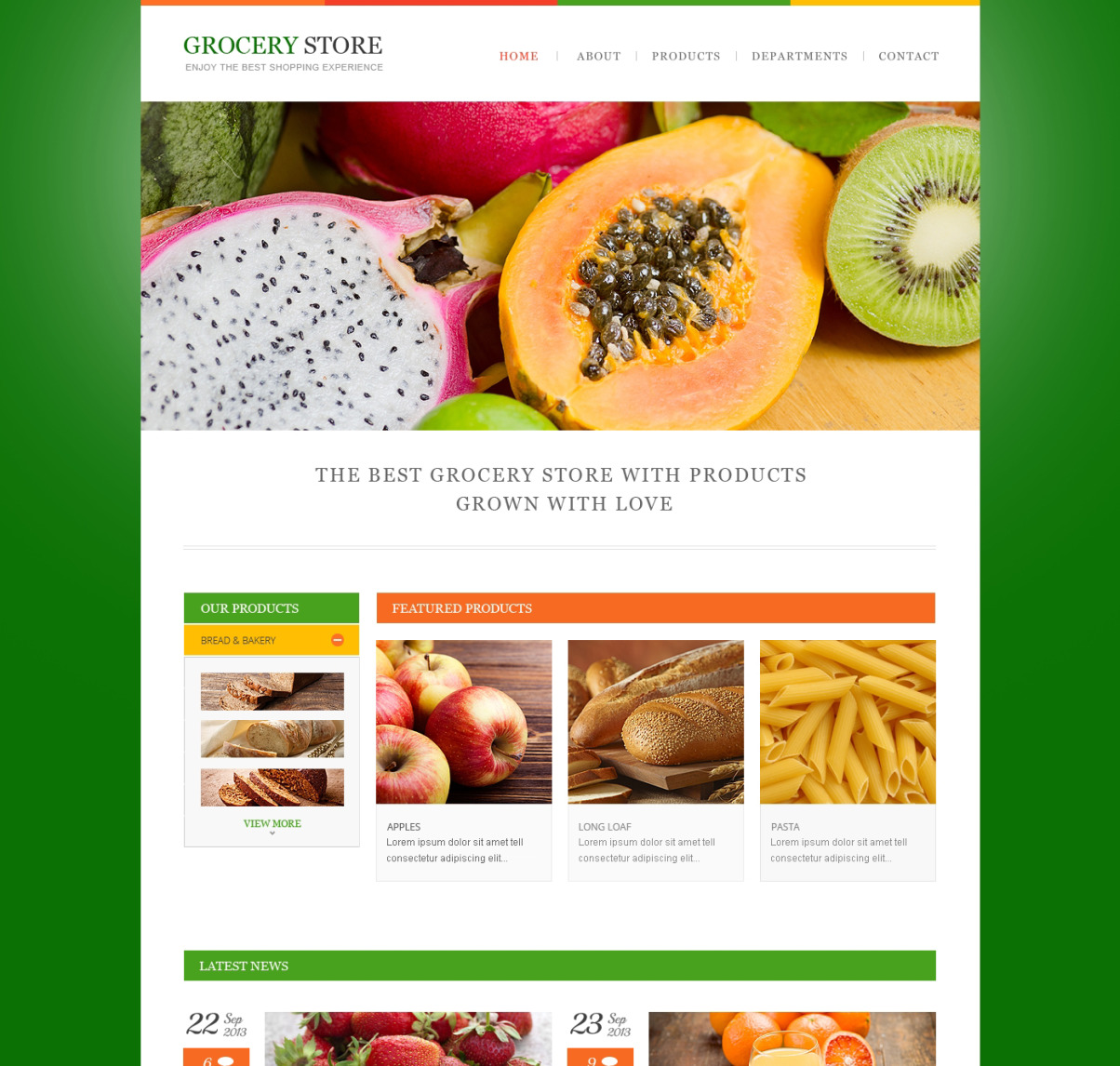 Food Store Responsive Website Template #47911