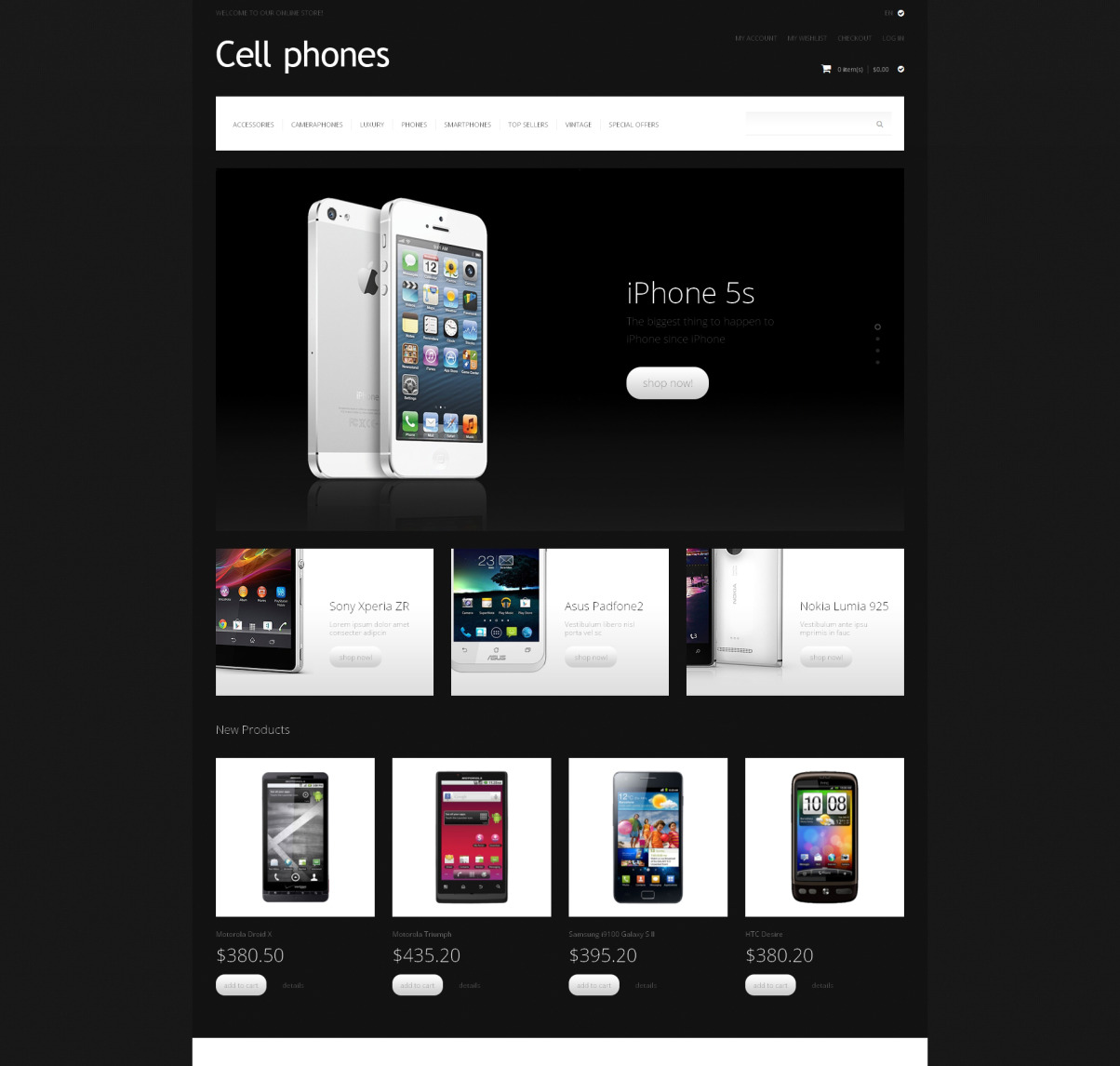 Cell Phones Magento Theme #48336