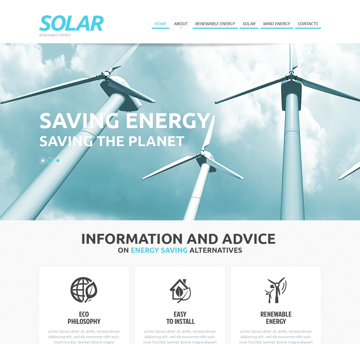 Solar Energy Responsive Website Template - TemplateMonster
