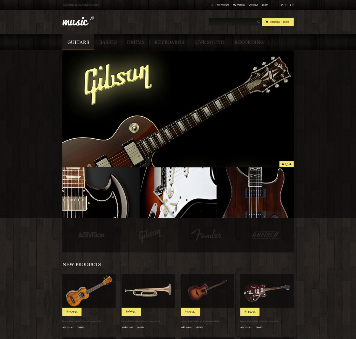 Music Store Magento Theme #48507