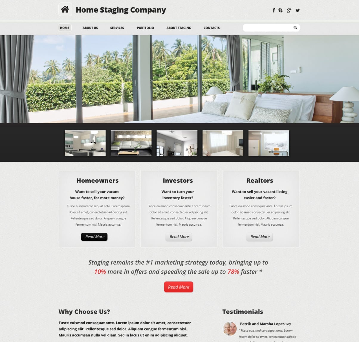 Home Staging Responsive Website Template #48621