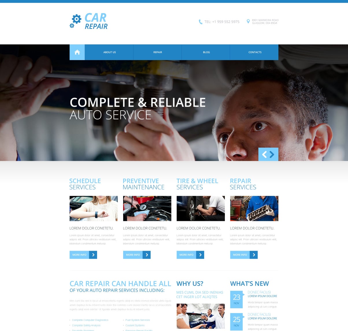 Car Repair Responsive Website Template #48731
