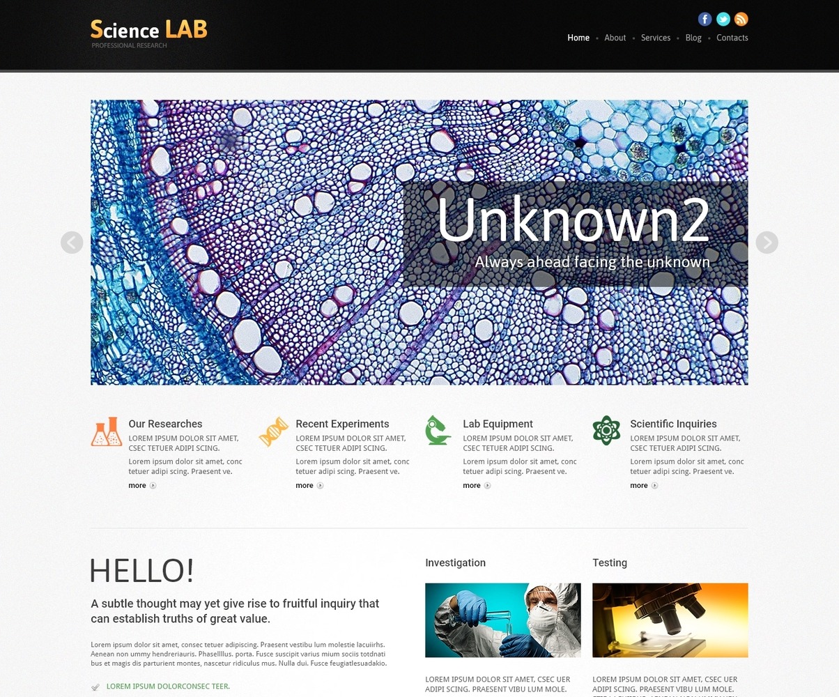 Science Lab Responsive Joomla Template #48974