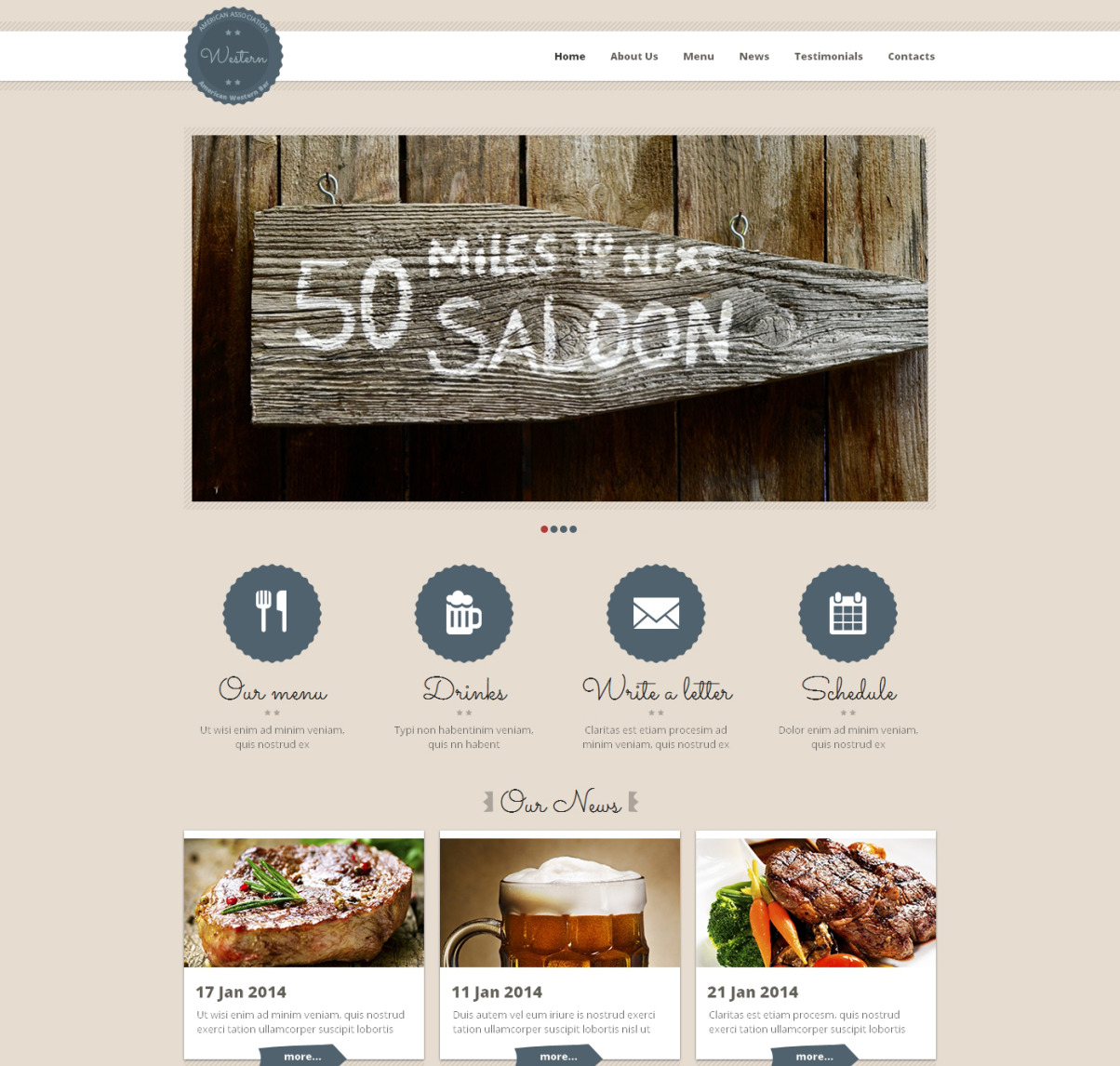 Cafe and Restaurant Responsive Website Template #49133