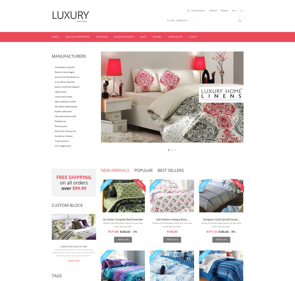 Linen Store PrestaShop Theme #49167