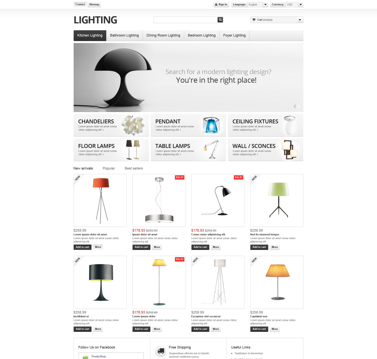 Lighting Interior PrestaShop Theme #49395