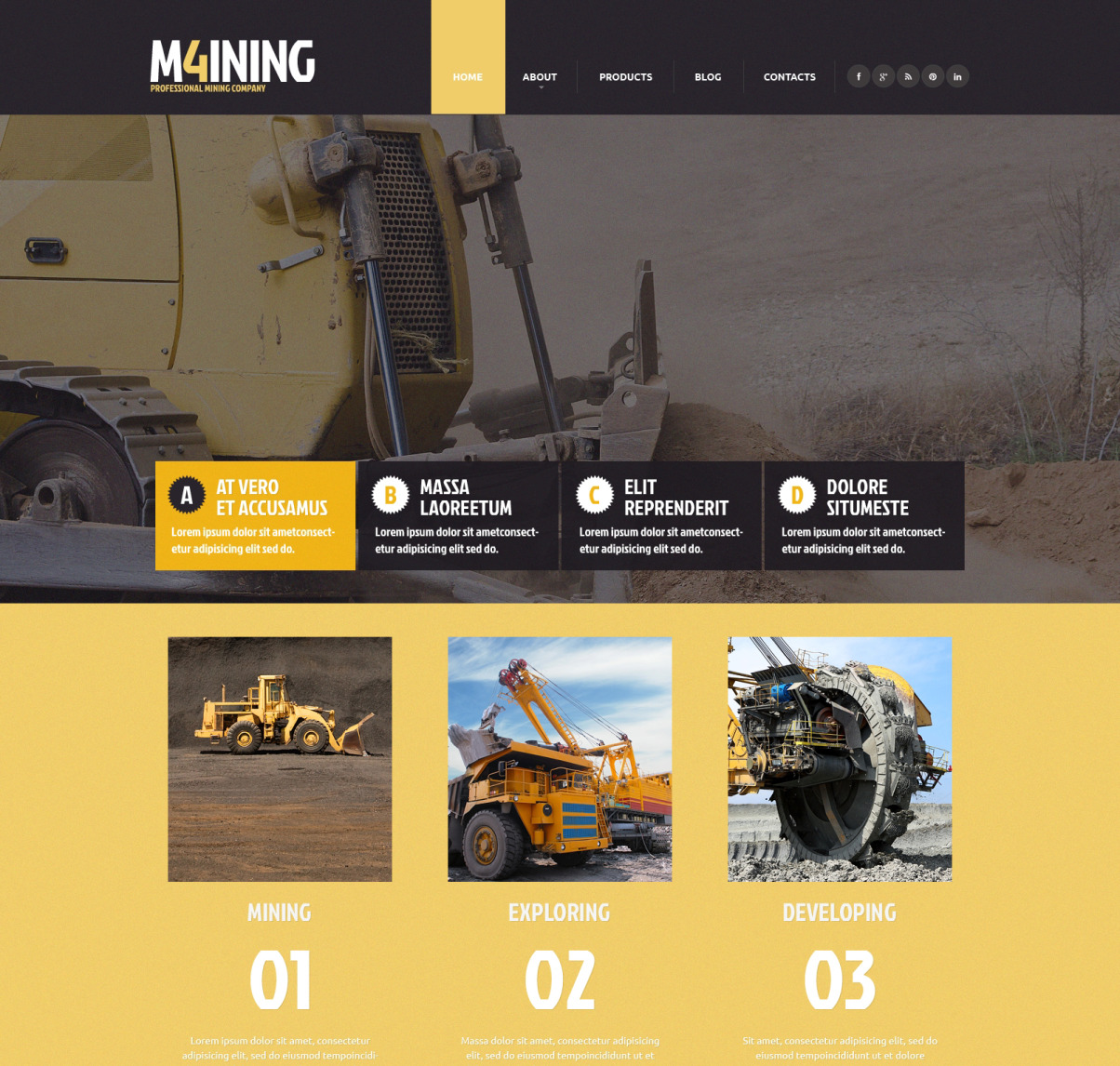 Mining Company Responsive Website Template #49301