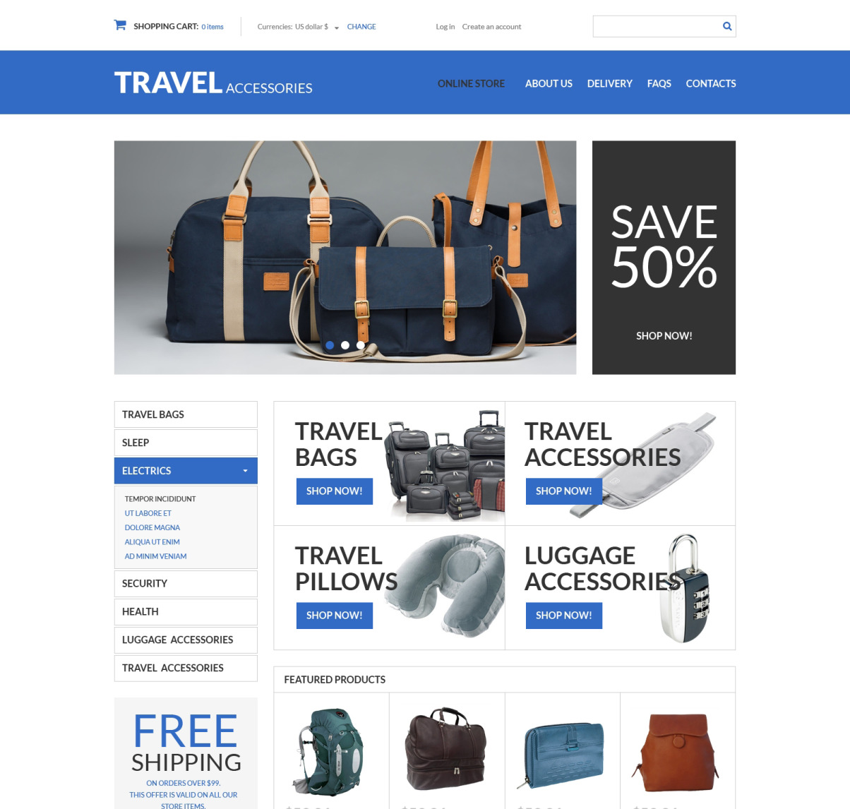 Travel Products VirtueMart Template #49577 - TemplateMonster
