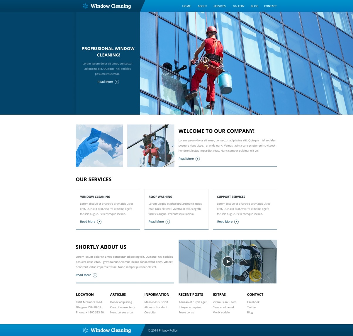 Window Cleaning Responsive Website Template #49561
