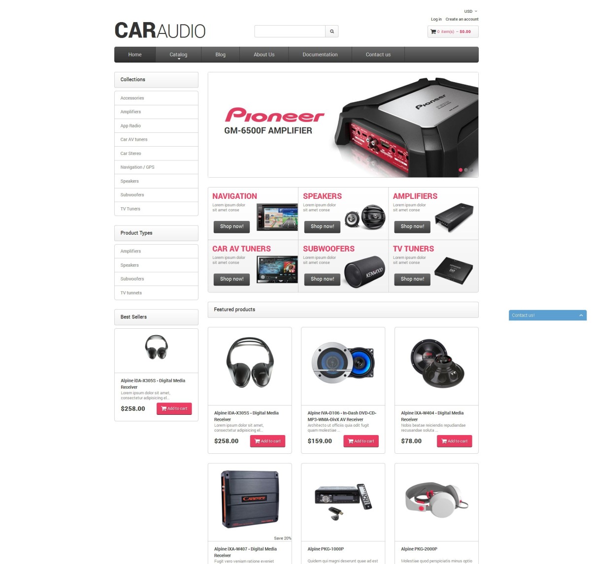 Car Audio Responsive Shopify Theme #49649