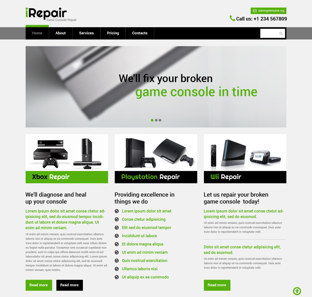 Computer Repair Responsive Website Template #49670