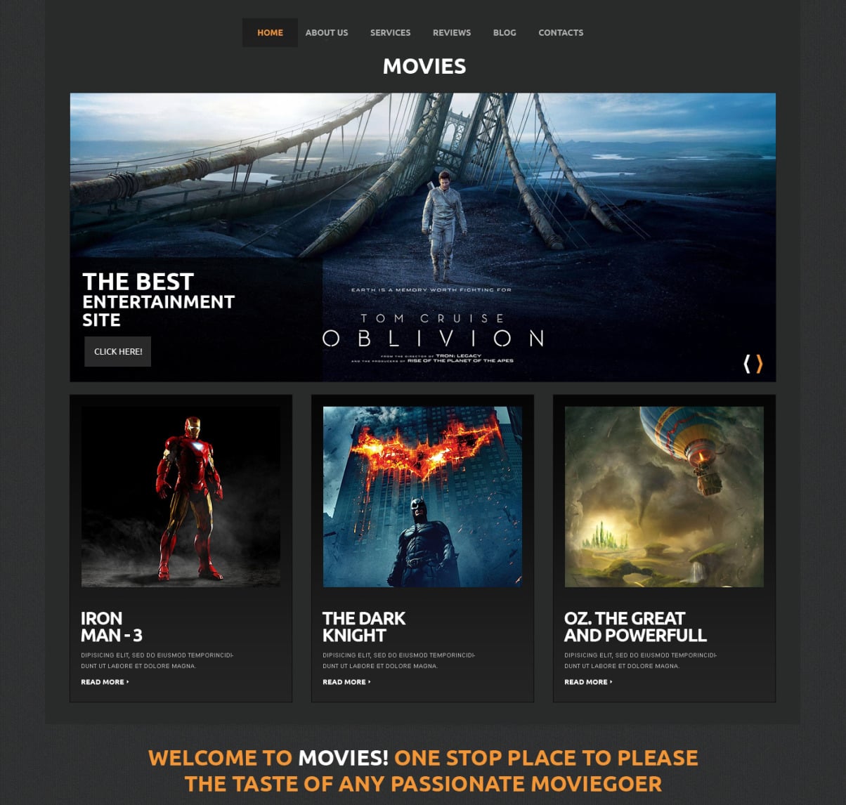 Movie Responsive WordPress Theme #50500