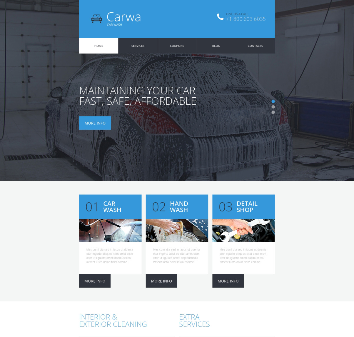 Car Wash Responsive Website Template #51005