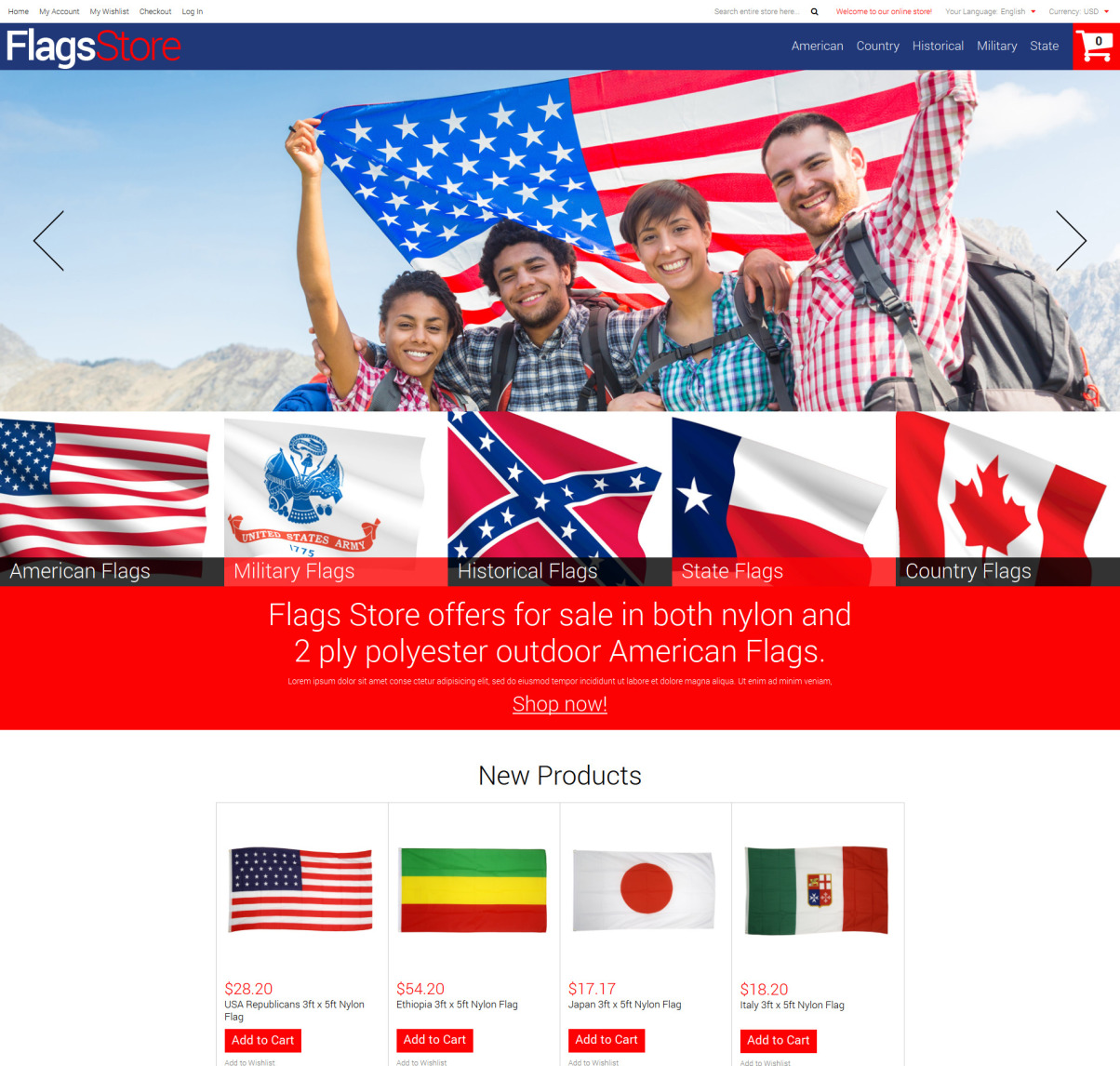 Flags Shop Magento Theme #51167 - TemplateMonster