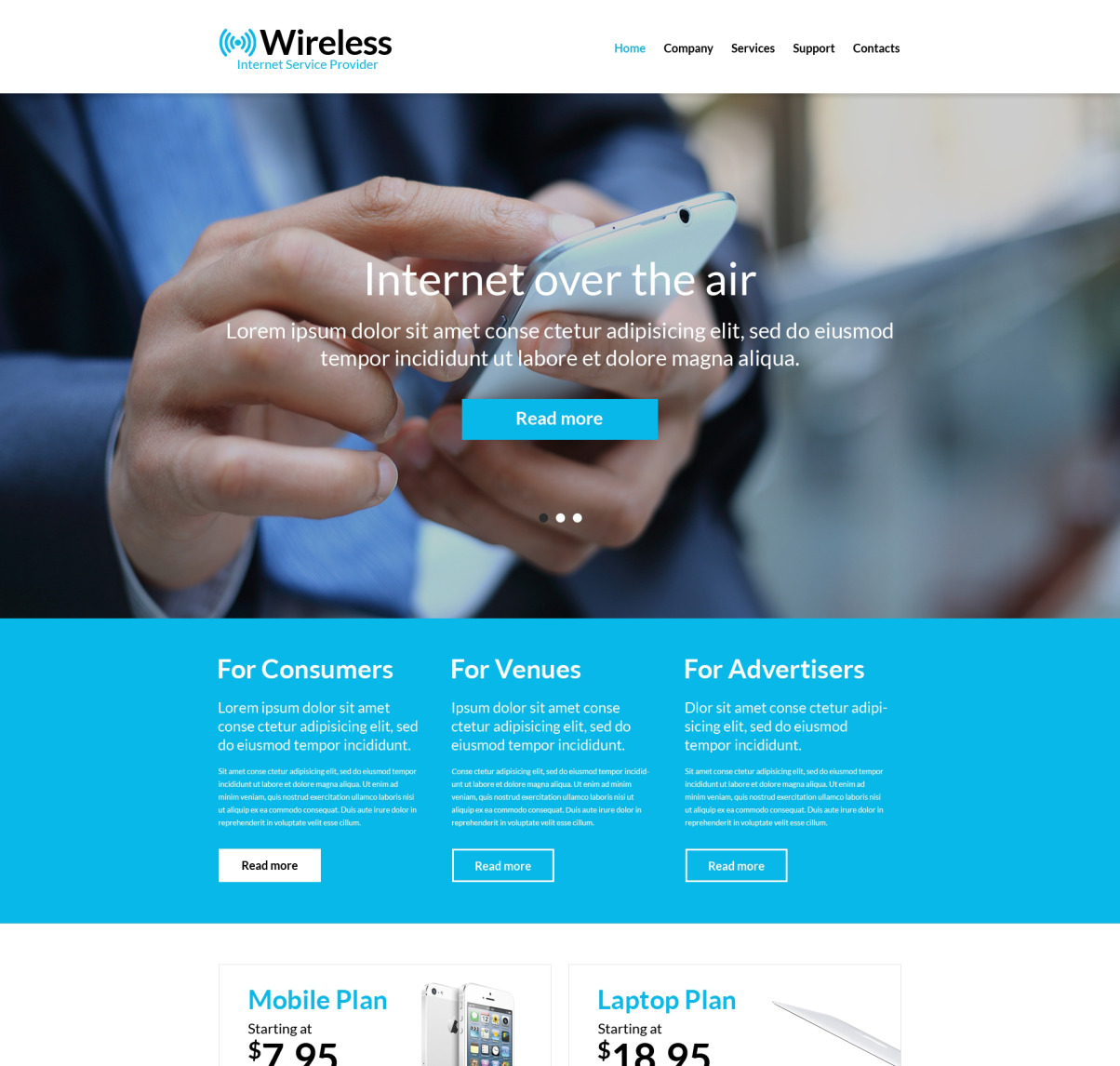 Internet Responsive Website Template #51123