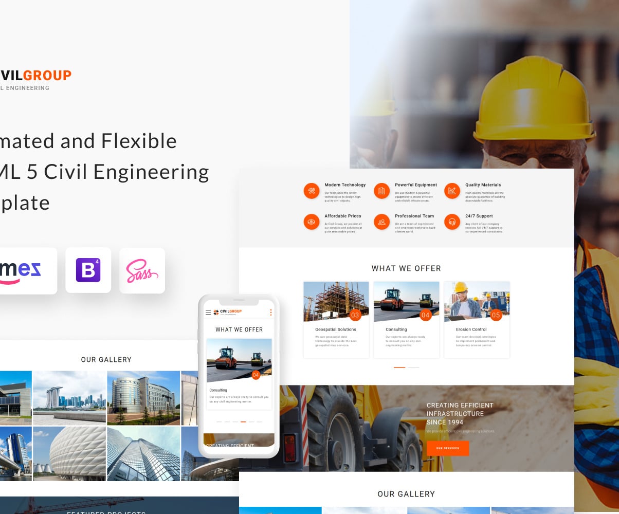Civil Group Multipage HTML Template