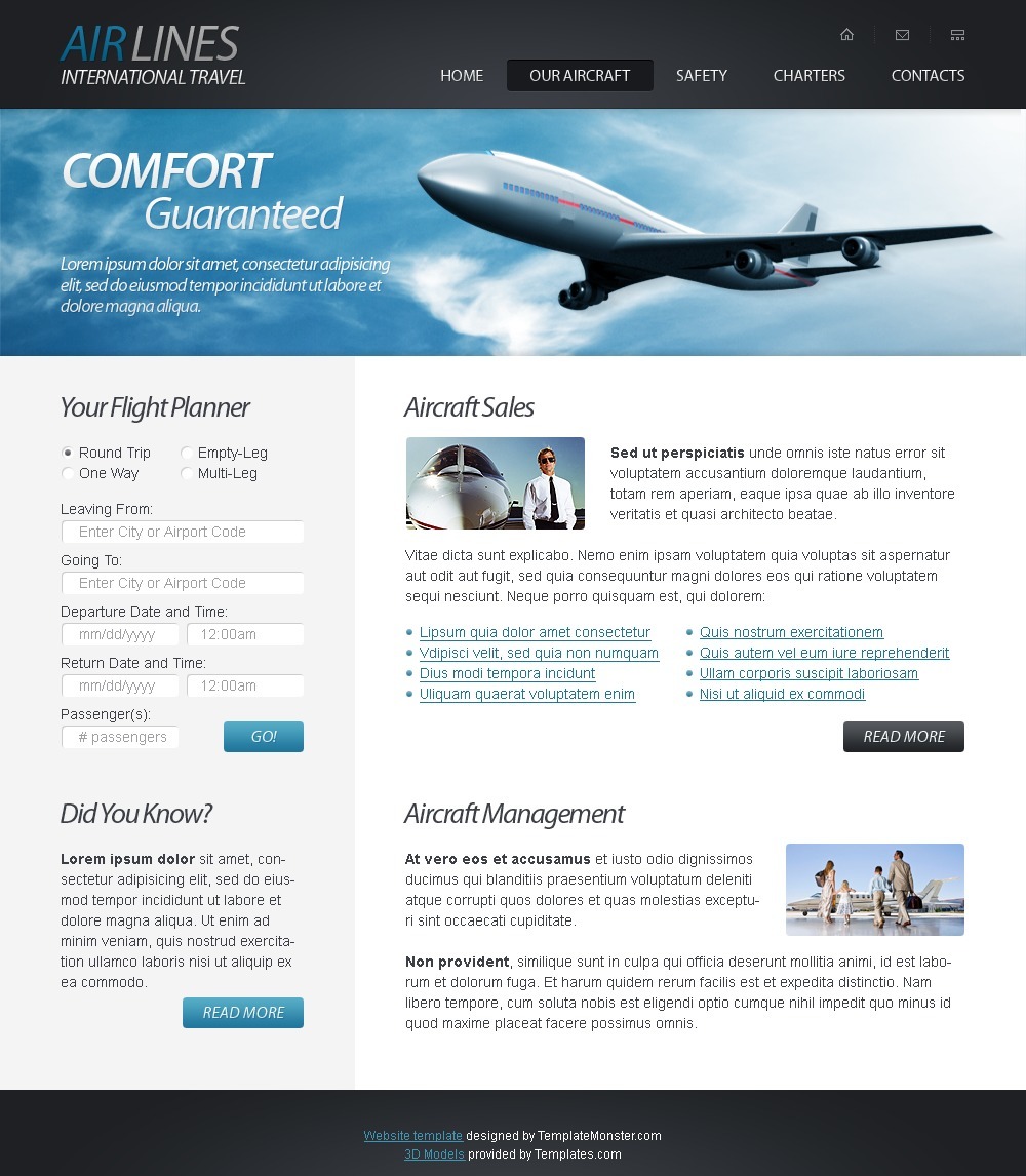 airlines website templates
