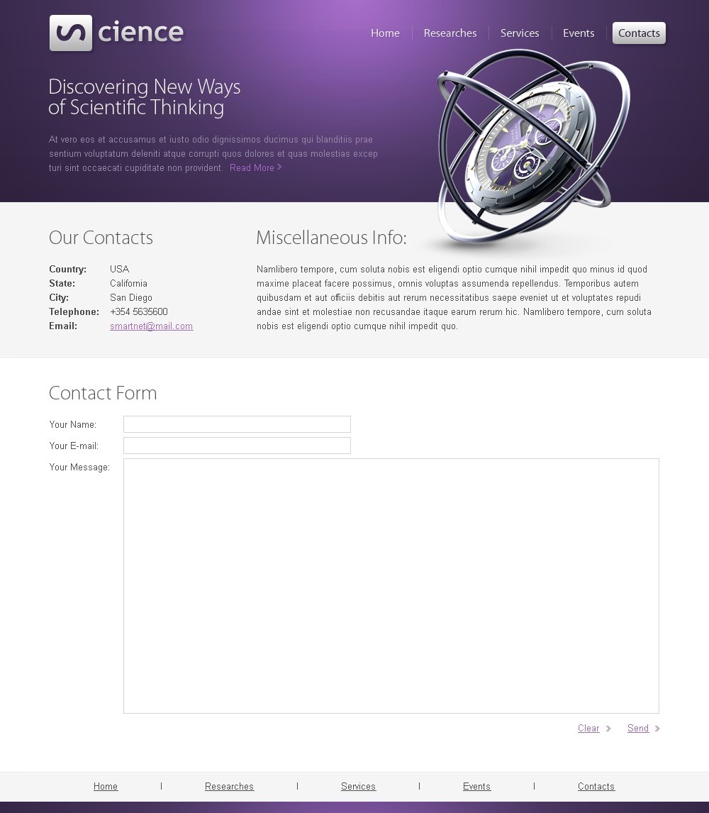 Free Science HTML5 Template