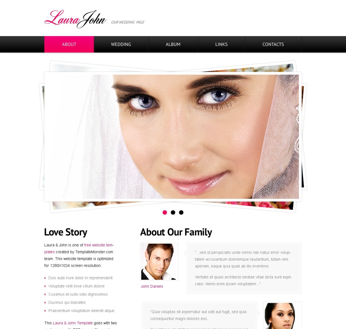 Free HTML Template for Wedding Website Template Web №51555