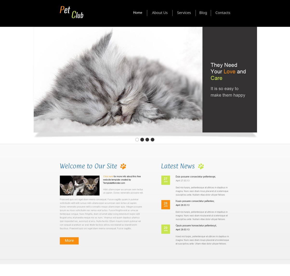 Free Website Template - Pet Site