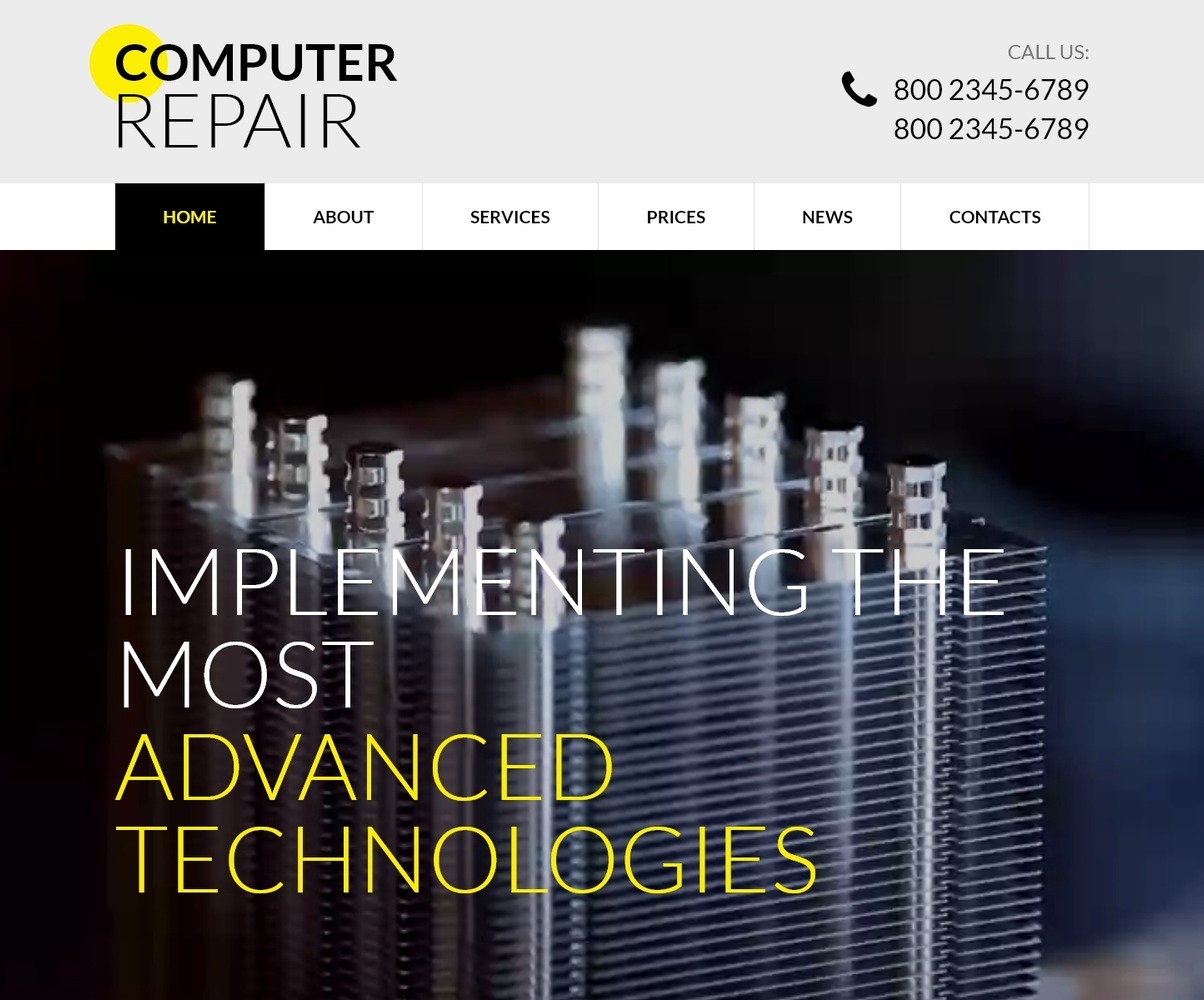 Computer Repair Responsive Website Template #51741