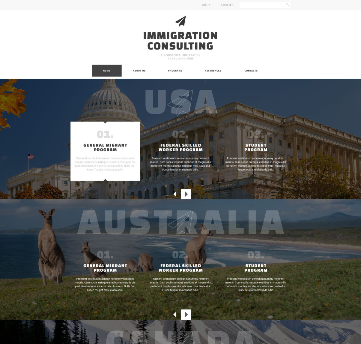 Immigration Consulting Responsive Website Template #51798