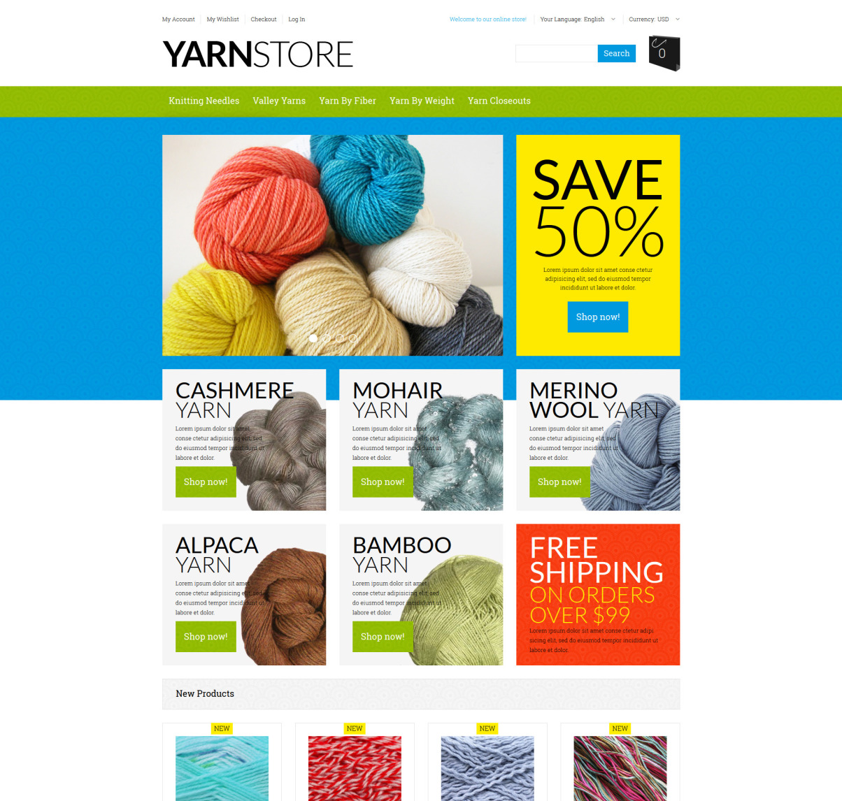 Yarn Online Store Magento Theme #51748