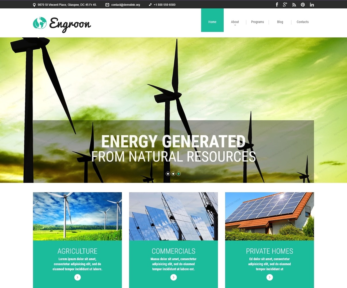 Wind Energy Responsive Website Template #51963