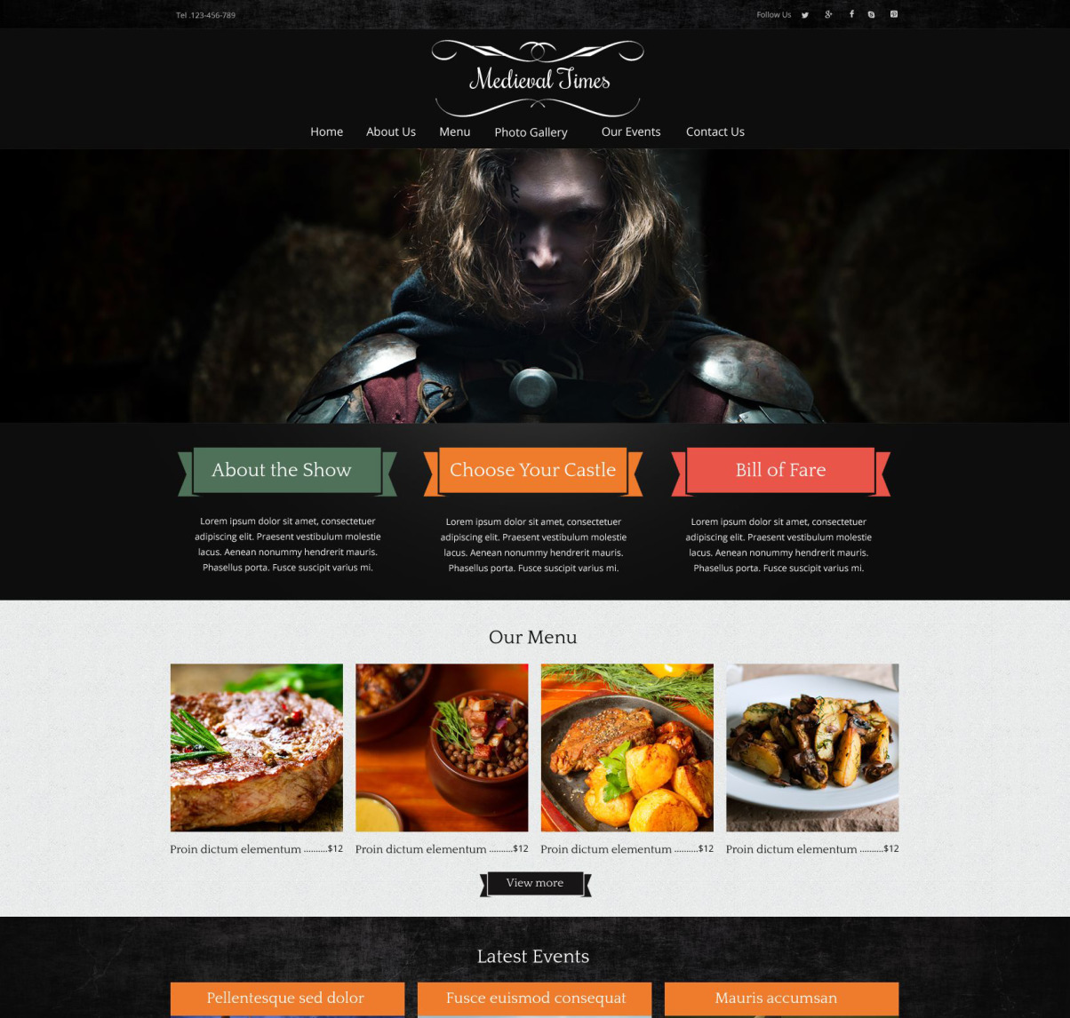 Medieval Restaurant Joomla Template #52030