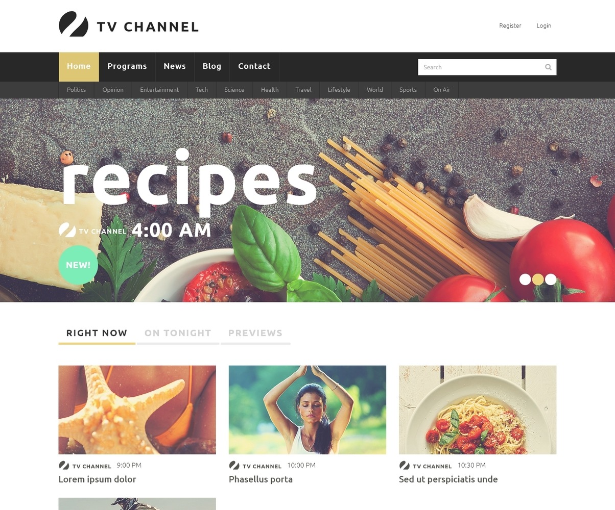 Online TV Channel Joomla Template #52311