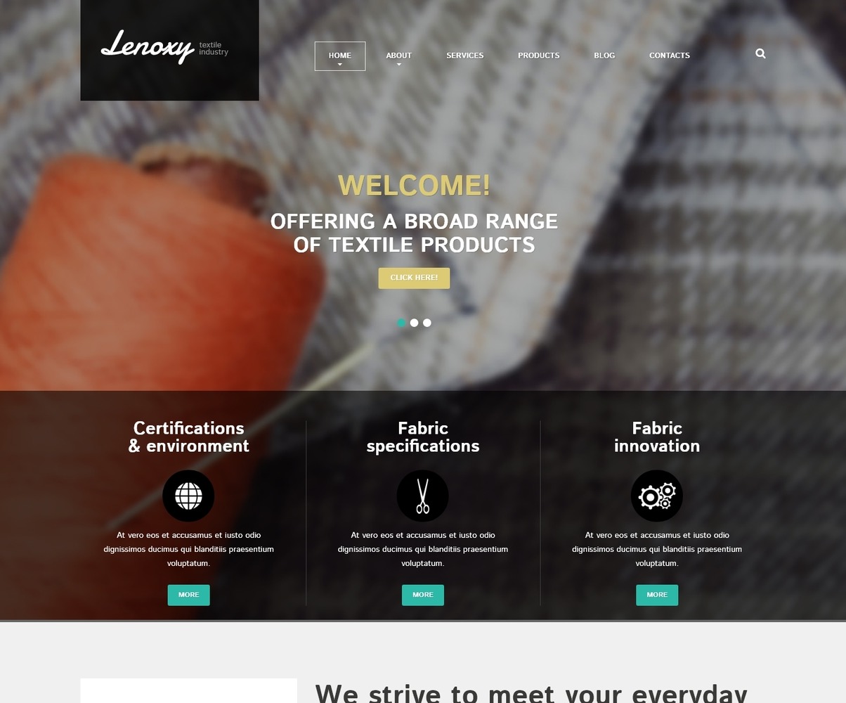 Textile Industry Joomla Template #52586