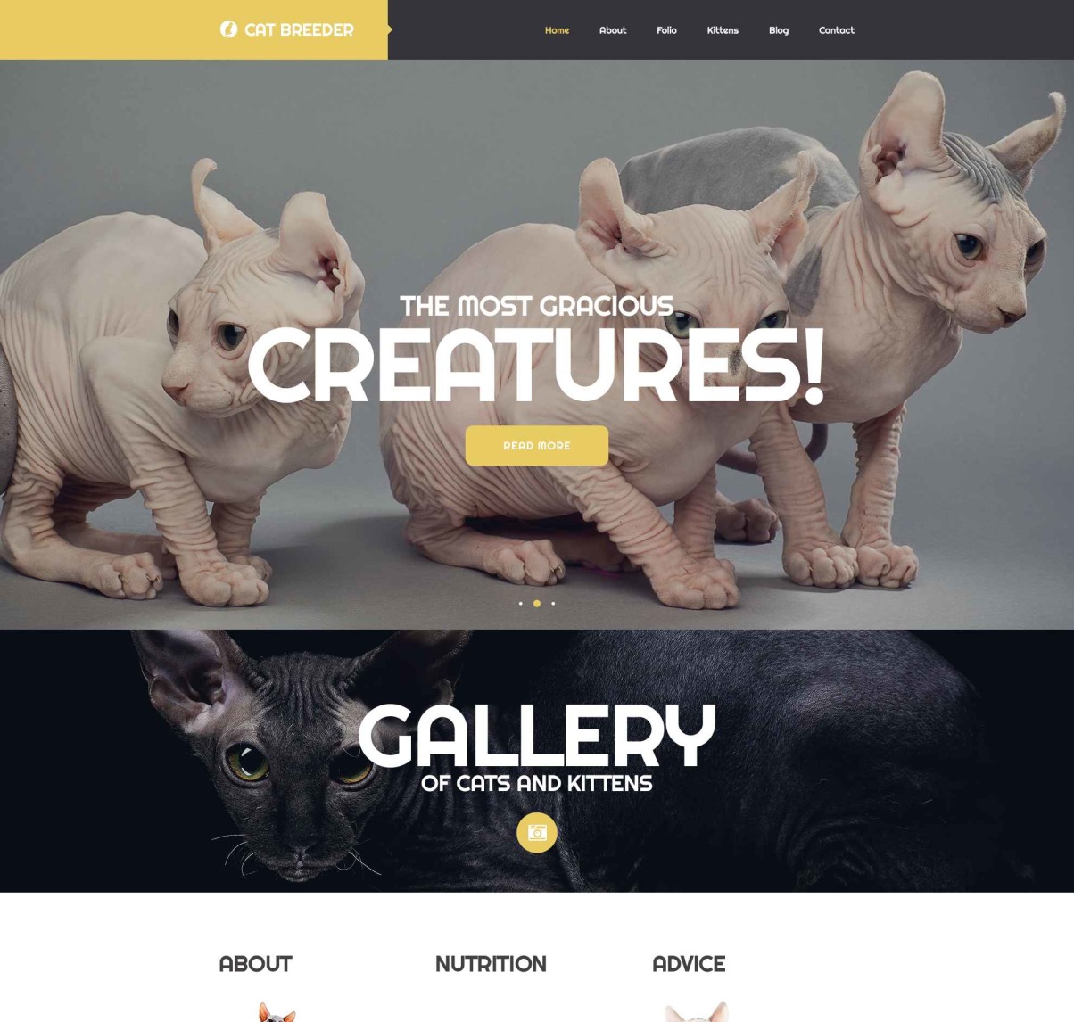 Cat Breeders Website Template #52715 - TemplateMonster