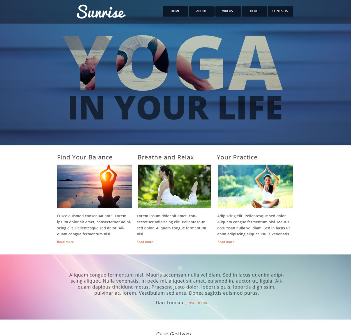 Yoga Style Website Template #52712
