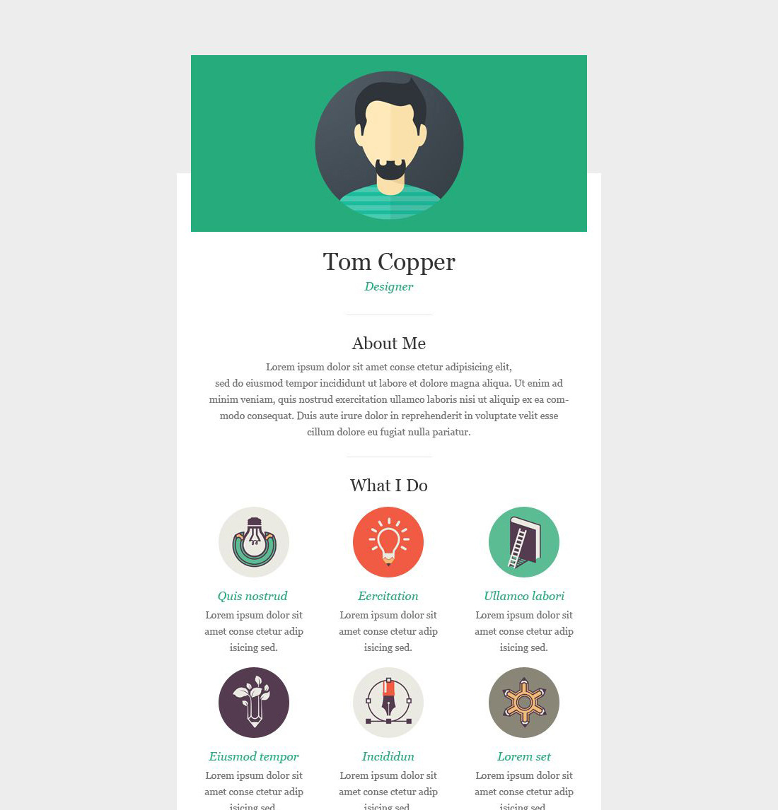 Personal Page Responsive Newsletter Template #52898