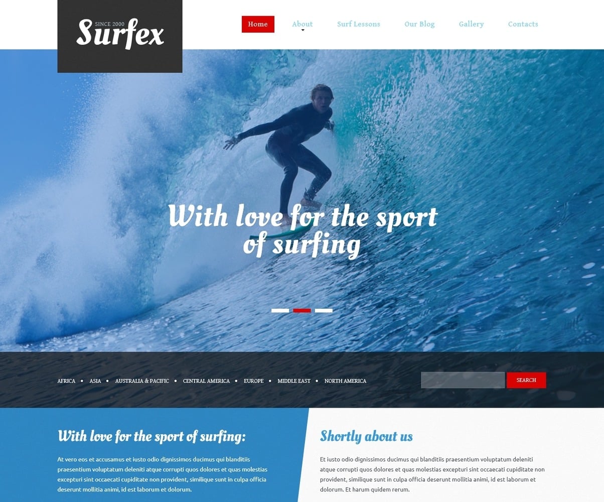 Surfing Blog Joomla Template #53250 - TemplateMonster
