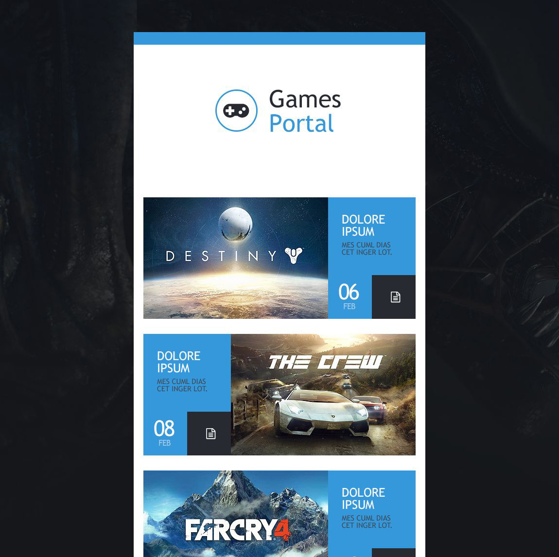 Game Portal Responsive Newsletter Template #53340