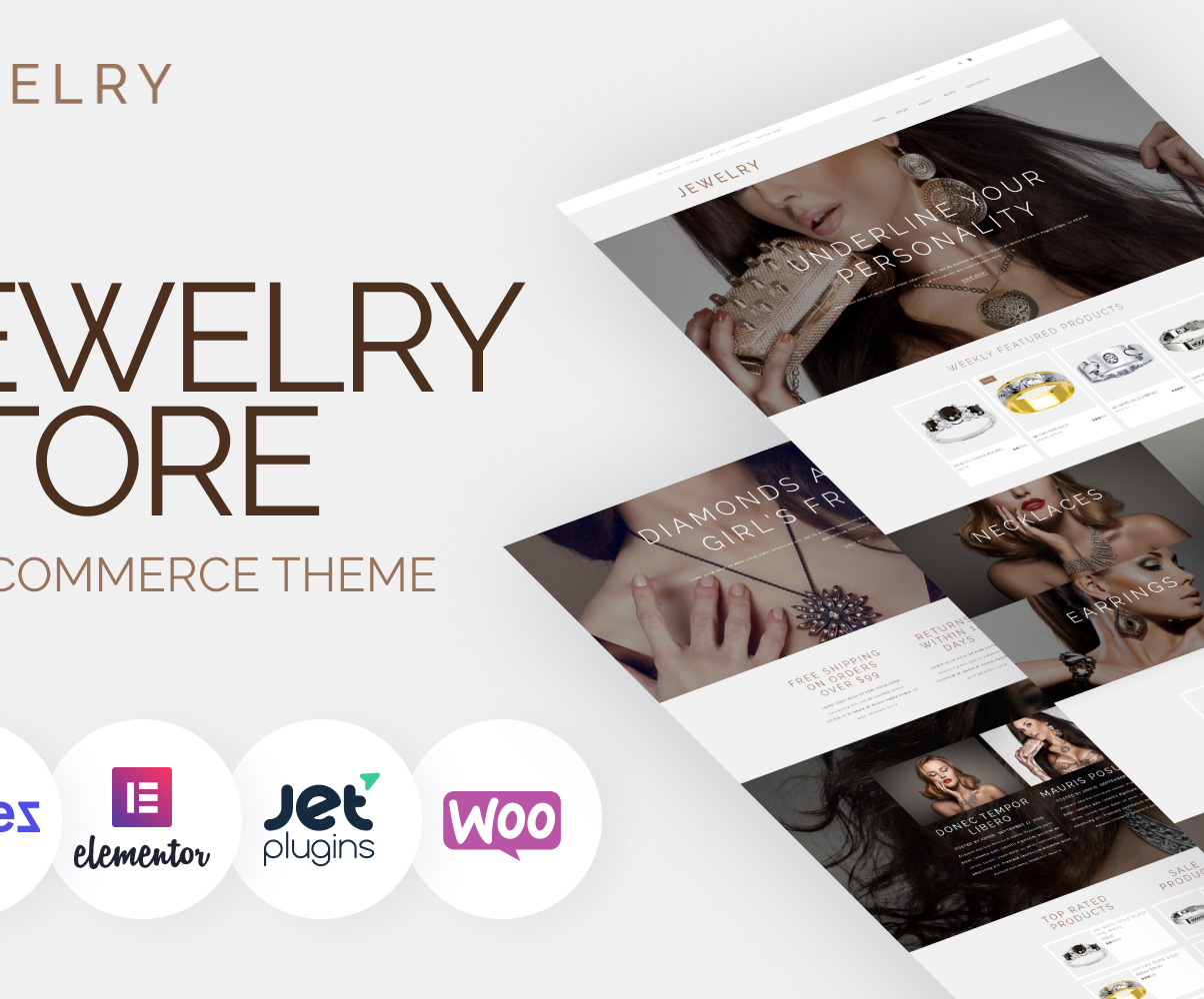 Jewelry - Jewelry Website Design Template for Online Shops WooCommerce ...
