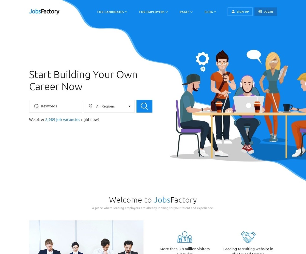 Template Siti Web #53534 per Un Sito di Portale di Lavoro